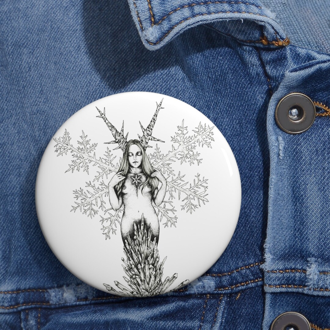 Snowflake Pin Button for Dark and Gothic Lovers, Alternative Pin, Dark ...