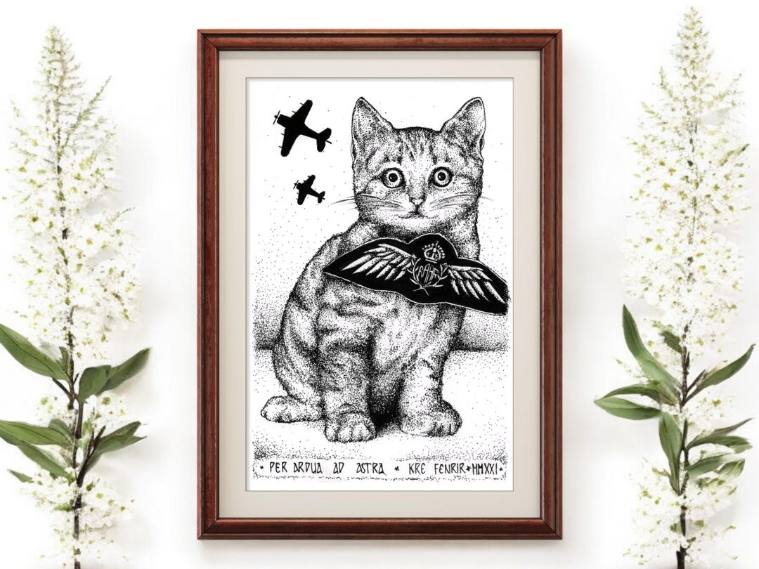Cat Artwork, Original Drawing, for Cat Lovers - Digital Poster Download ...