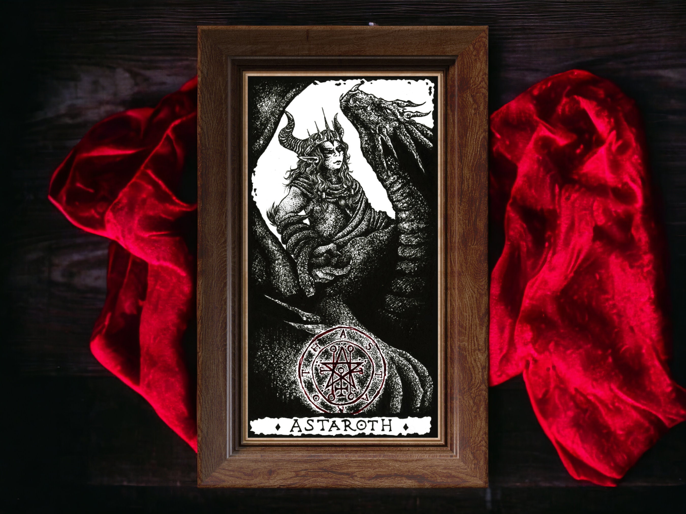 Astaroth Ars Goetia Serie, Original Drawing, Unique Piece, Tarots About ...