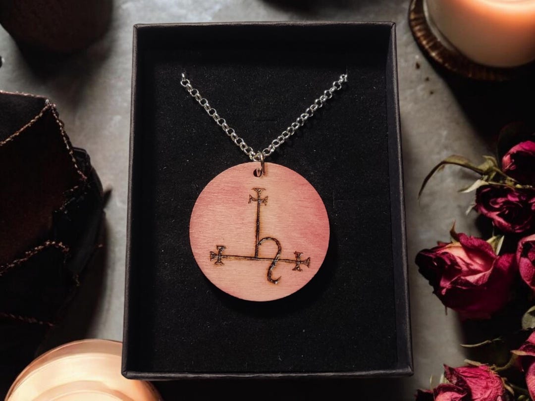 Lilith Sigil Charm, Handmade Pyrographed and Painted Charm, Occult ...