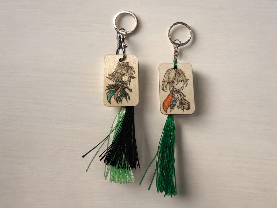 Genshin Impact Sumeru Chibi Keychain, Handmade Painted Wood Charm - Etsy