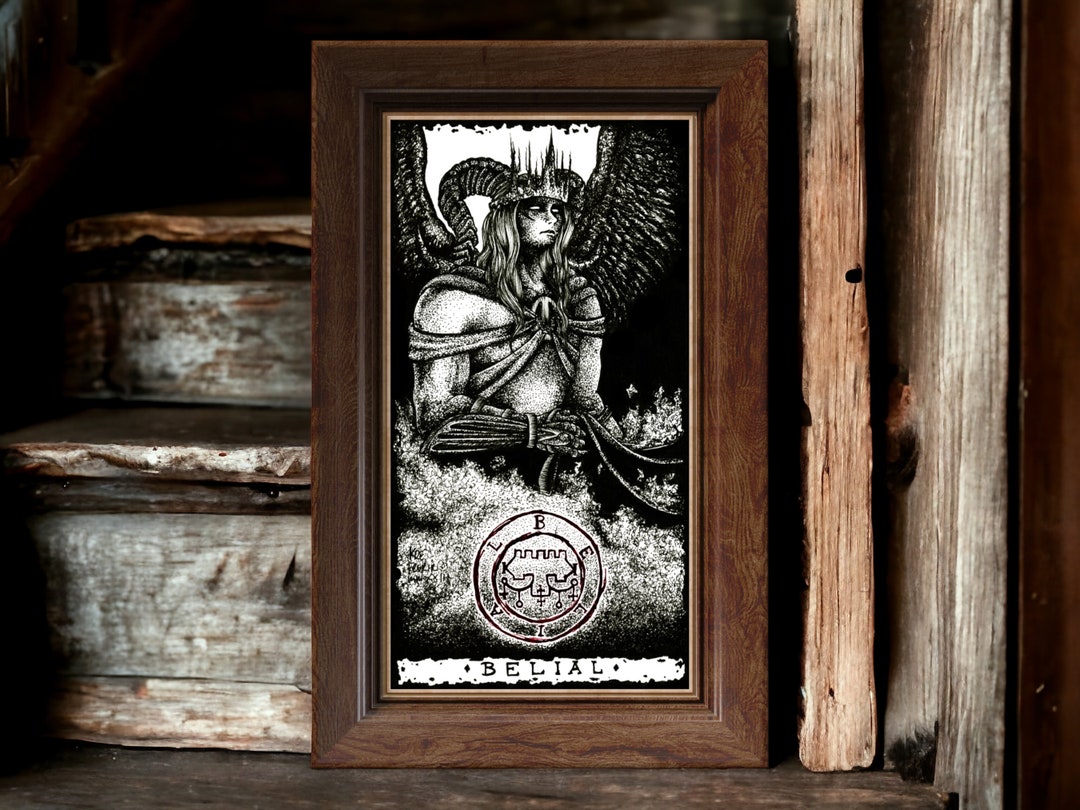 Belial, Original Drawing, Ars Goetia Serie, Dark Home Decor, Satanic ...