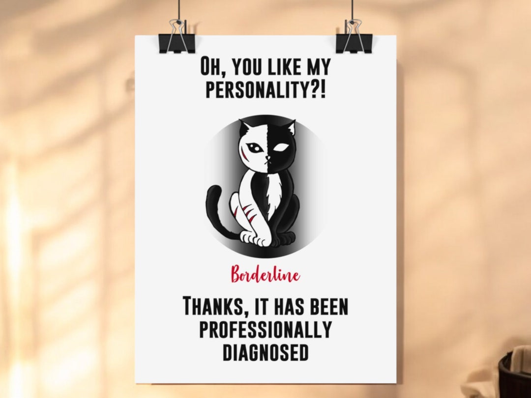 BPD Cat - Rolled Poster Borderline Personality Disorder Artwork ...