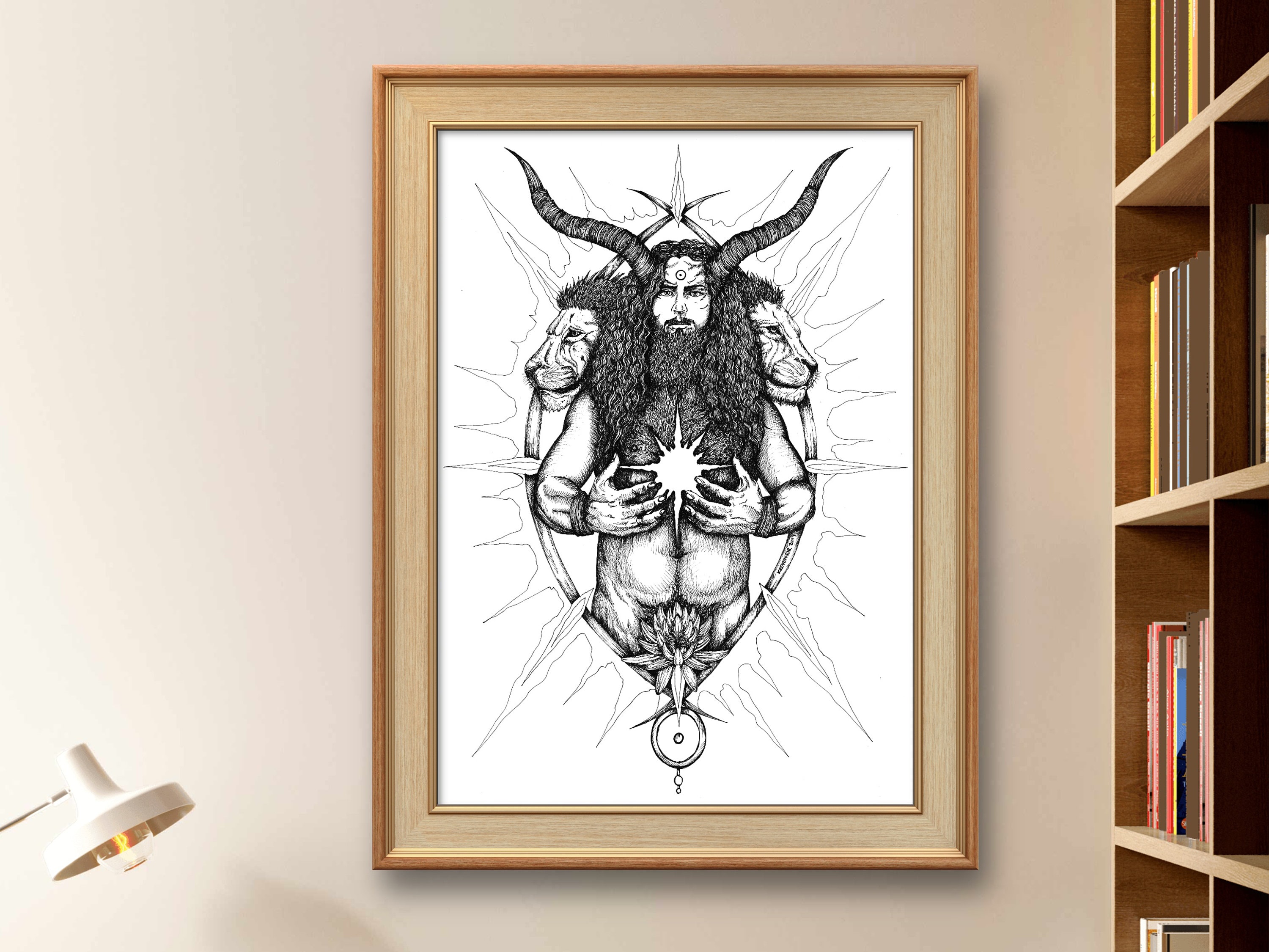 Alchemic SOL / SUN Original Pen Drawing Personification of Alchemic ...