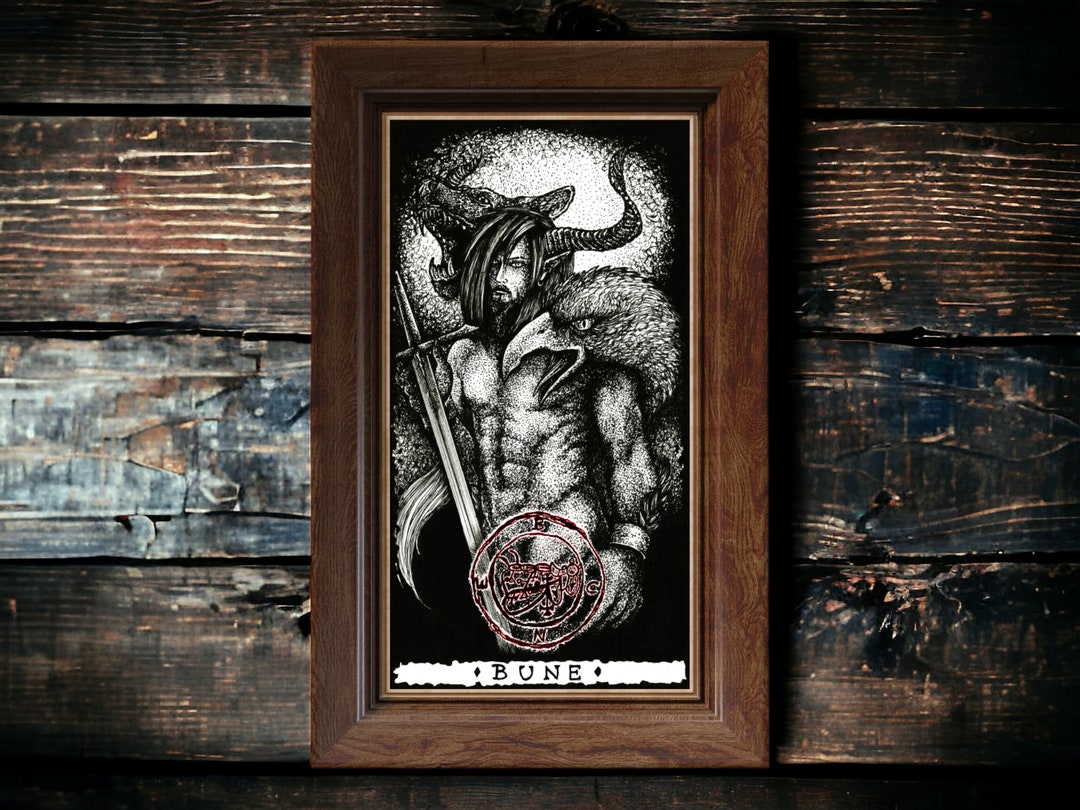Bune, Original Artwork Tarots About Demons, Dark Home Decor, Satanic ...