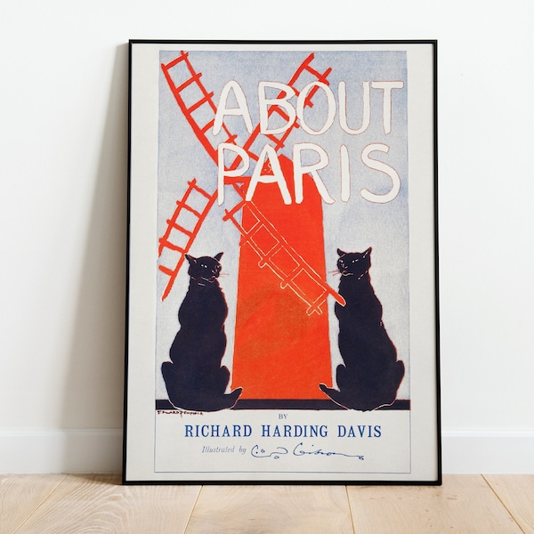 Antique French Cat Poster - Etsy