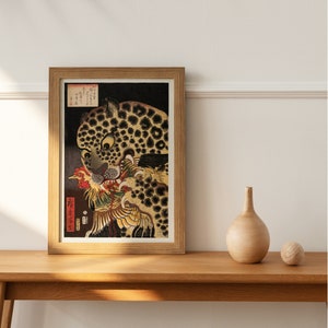Vintage Japanese Tiger Print Wall Art Housewarming Gift Vintage Home ...