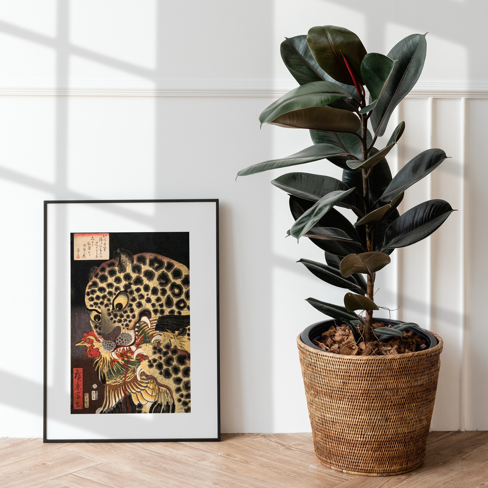 Vintage Japanese Tiger Print Wall Art Housewarming Gift Vintage Home ...