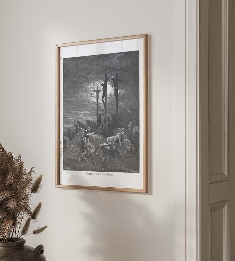 Darkness at the Crucifixion Gustave Dore Vintage Jesus Illustration Antique Christian Bible High ...