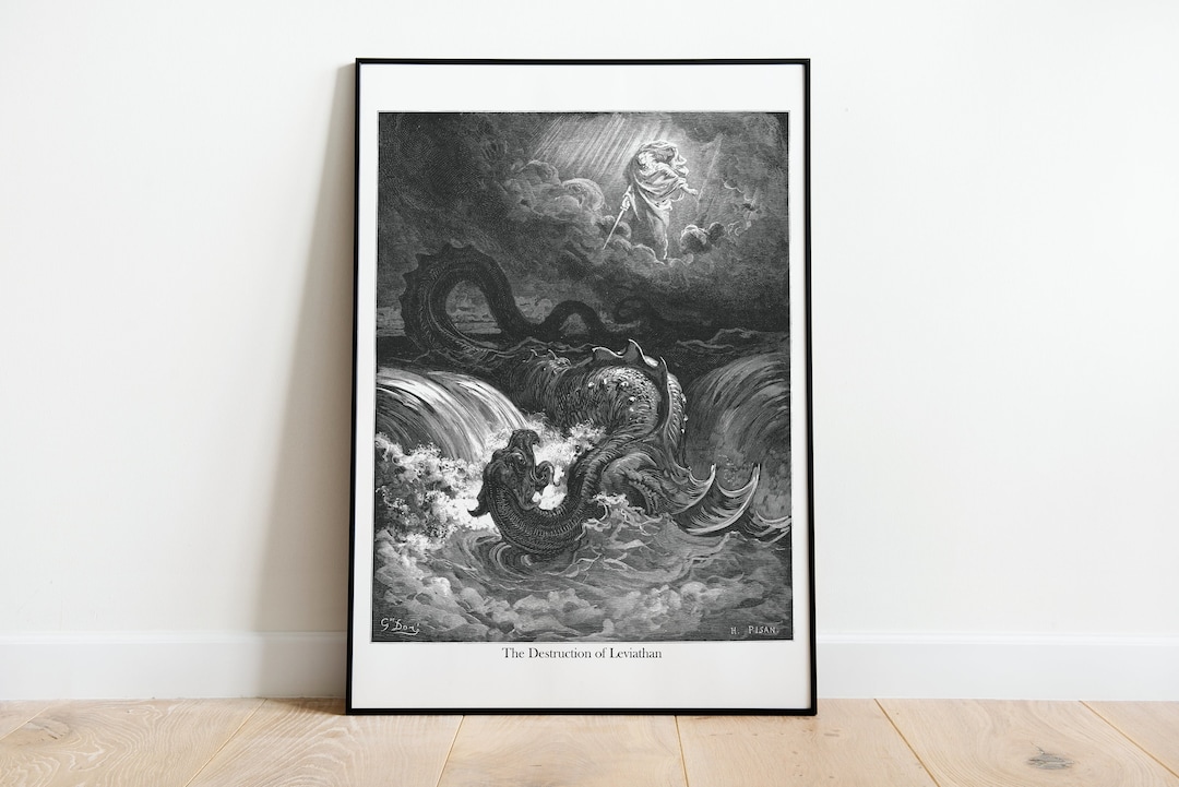 The Destruction of Leviathan Gustave Dore Vintage Isaiah Illustration ...