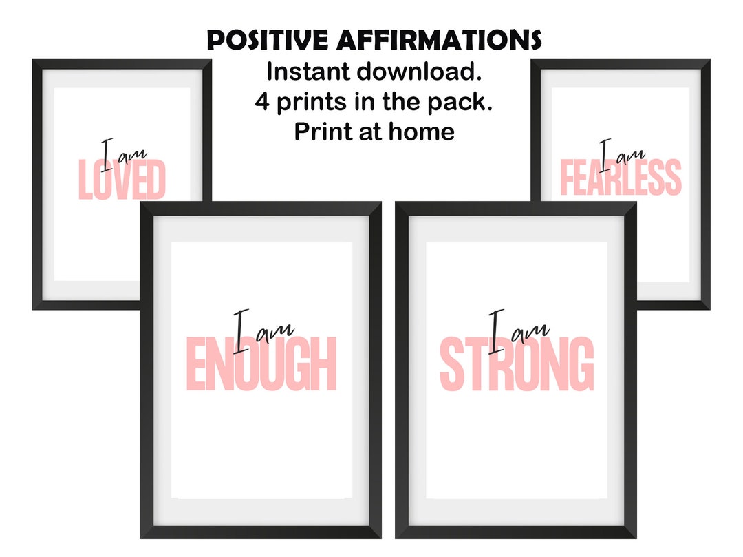 POSITIVE AFFIRMATIONS - Printable Digital Art Print for Children, Teen ...