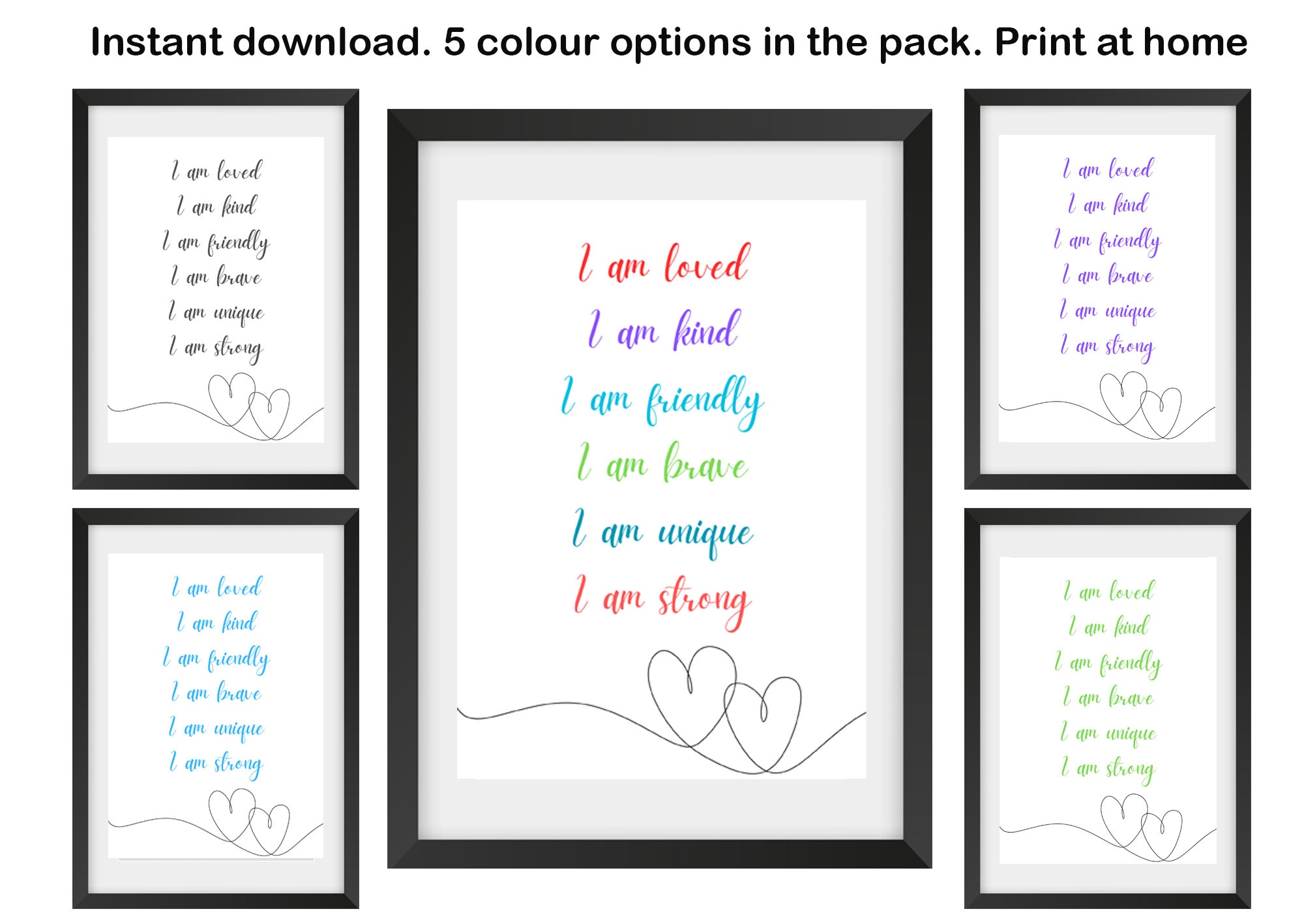 DAILY AFFIRMATIONS - Printable Digital Wall Art Print for Children ...