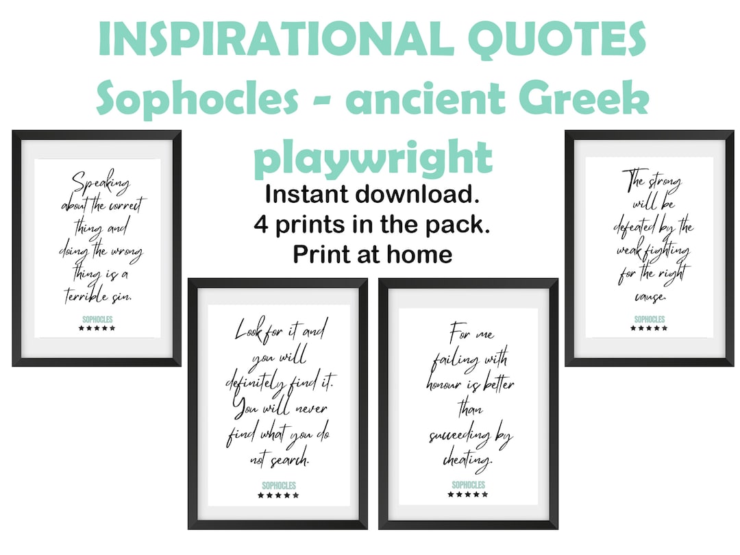Sophocles Life Quotes Instant Download And Print Ancient Greek Inspirational Digital Art