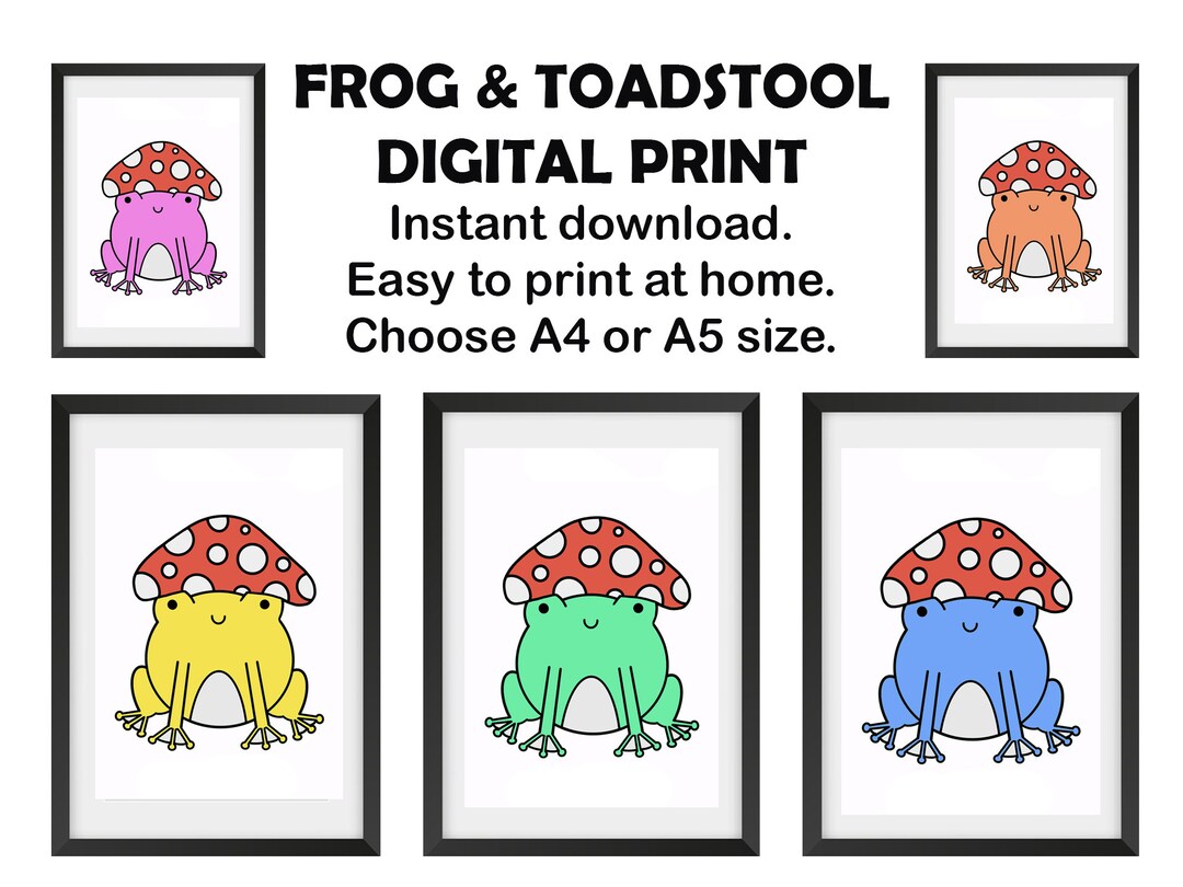 Cute Frog Digital Download. Digital Art Print. Printable Wall Art for ...