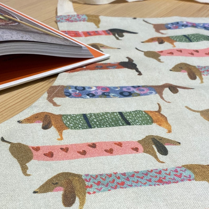Sausage Dog Apron in Cute Jumper Print Ideal for Owner Gift - Etsy