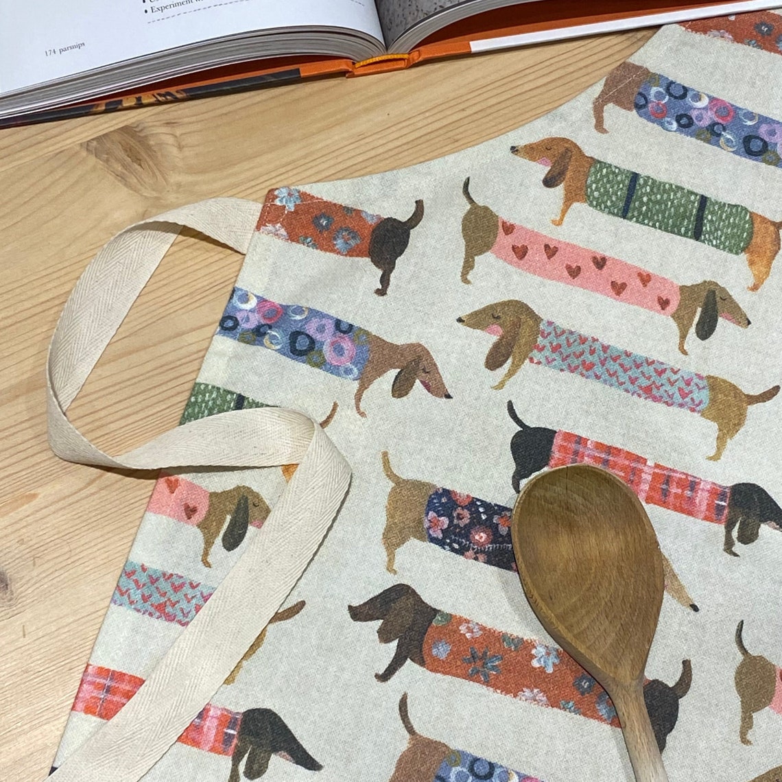 Sausage Dog Apron in Cute Jumper Print Ideal for Owner Gift - Etsy