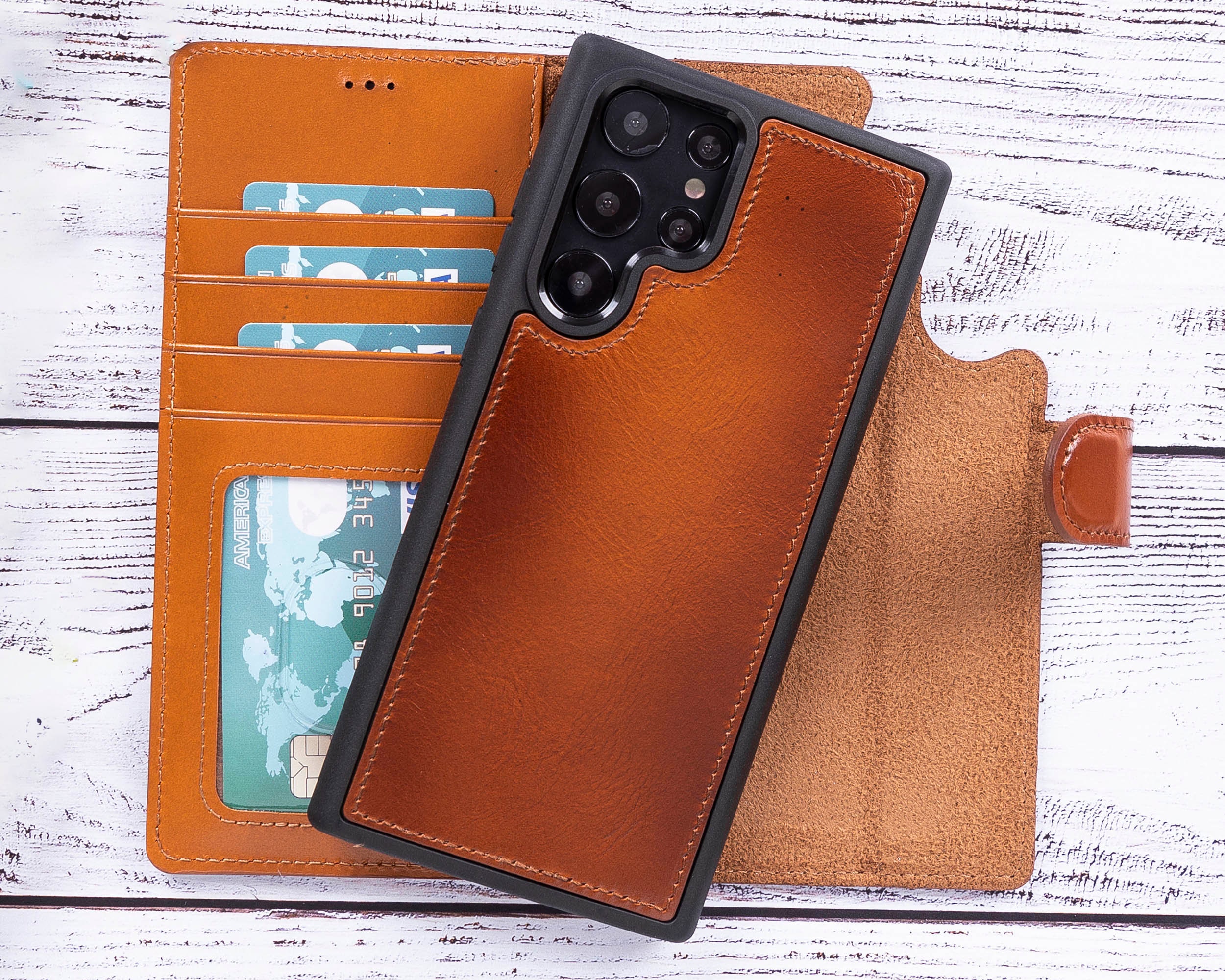 Galaxy S22 Ultra Leather Wallet Case With RFID, Custom Samsung Galaxy ...