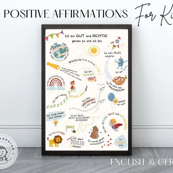 Positive Affirmations for Kids - Etsy