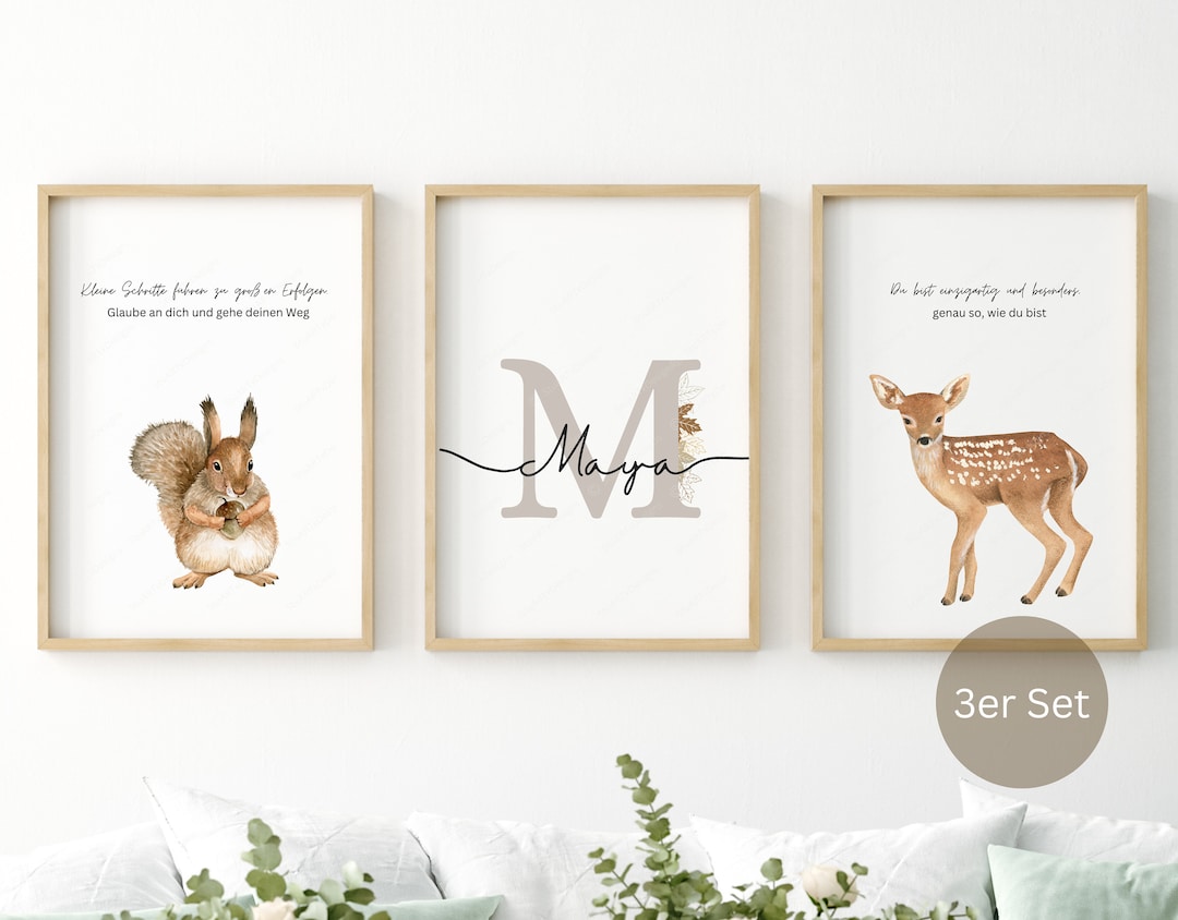 Children's Room Poster Set With Name Children's Room Decoration Boy ...