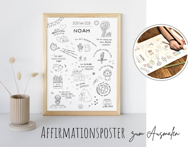 Affirmation Poster for Children's Rooms With Name Affirmations for ...