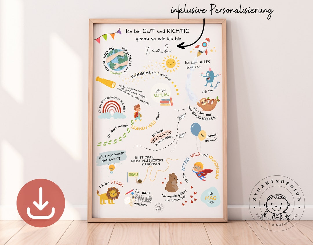 Affirmation Poster With Name Affirmations for Children Positive Beliefs ...