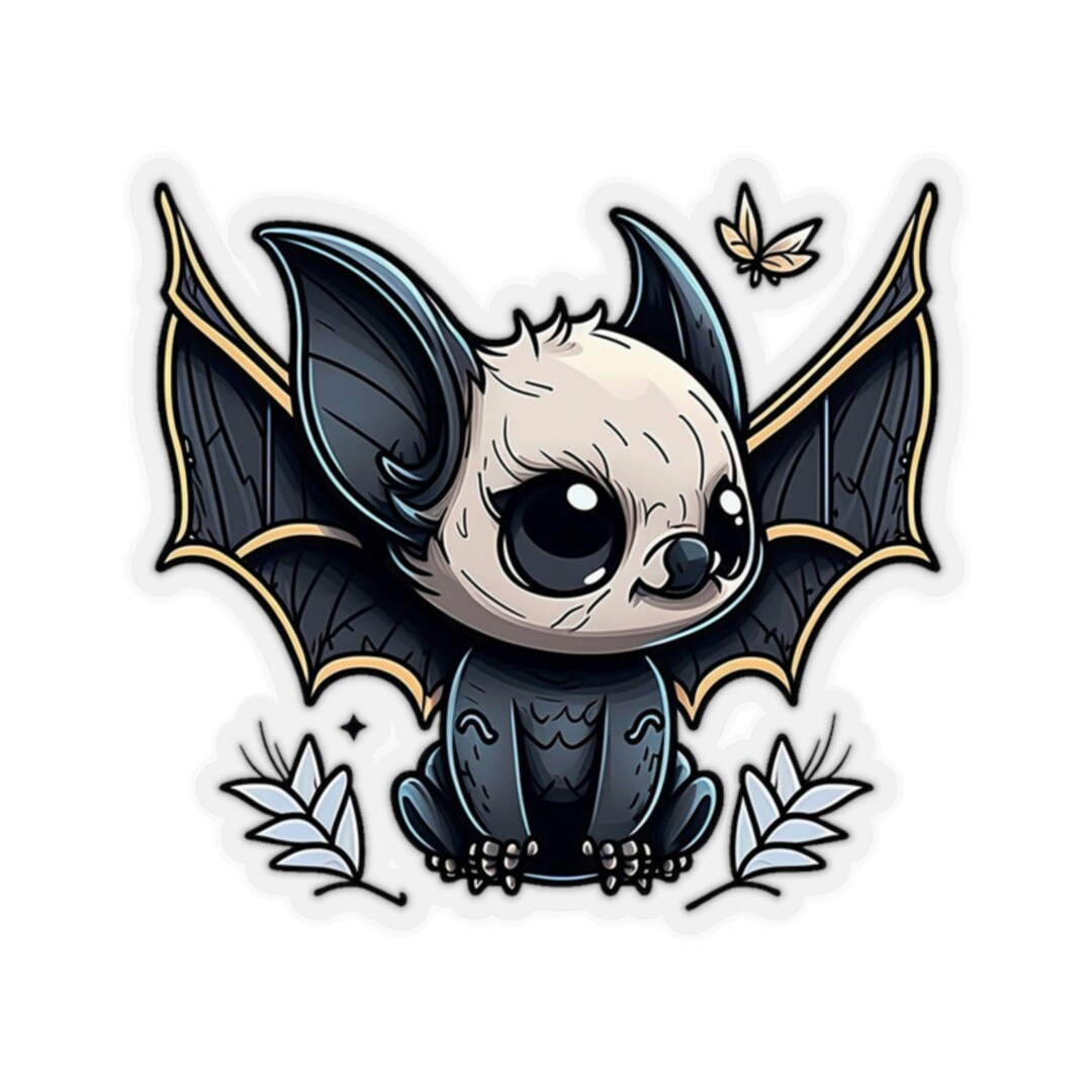 Cute Bat Cool Kawaii Kiss-cut Stickers Notebook Vinyl Hydro Flask Vinyl ...