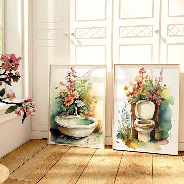 Bathroom Wall 2 Art Prints - Etsy