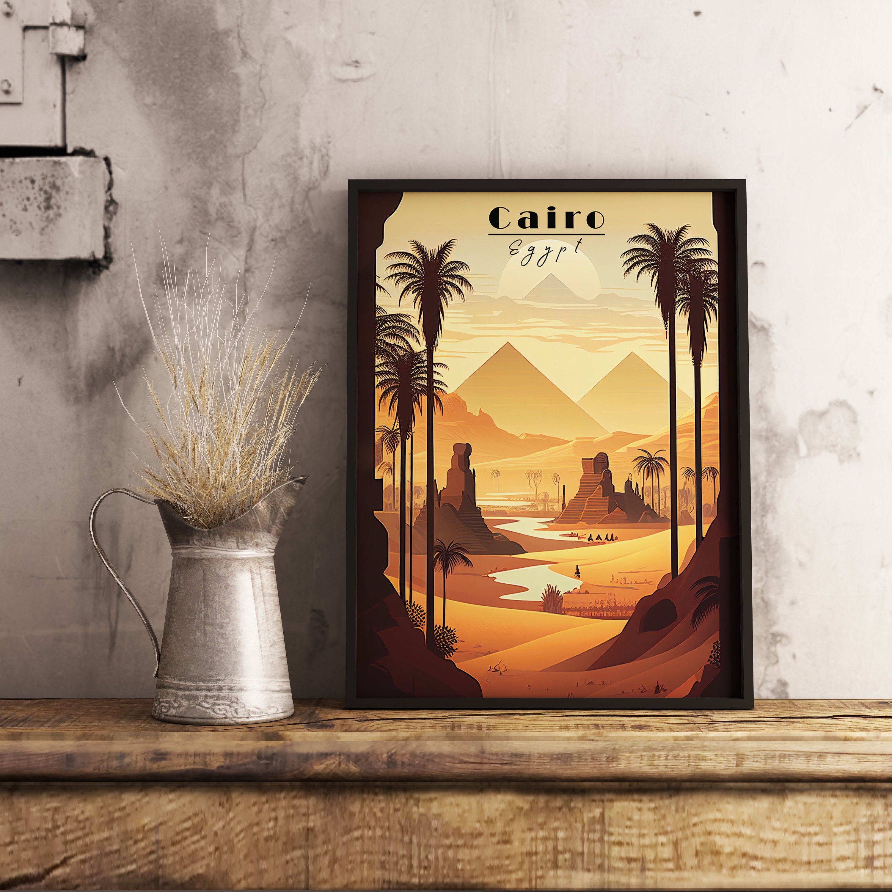 Egypt Travel Poster Cairo Wall Art Print Printable Poster - Etsy