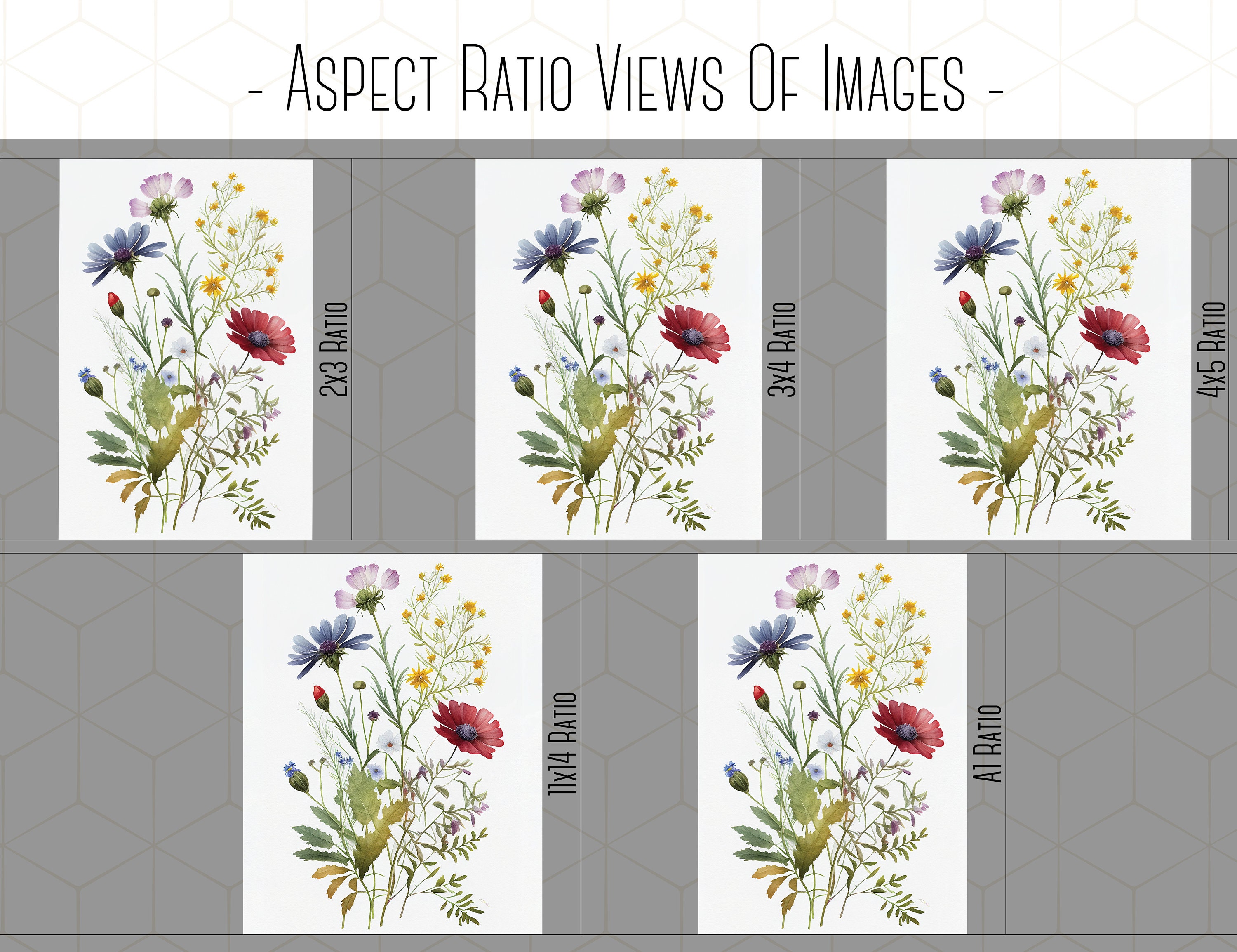 Set of 2 Wildflower Prints, Printable Wall Art, Floral Instant Art ...
