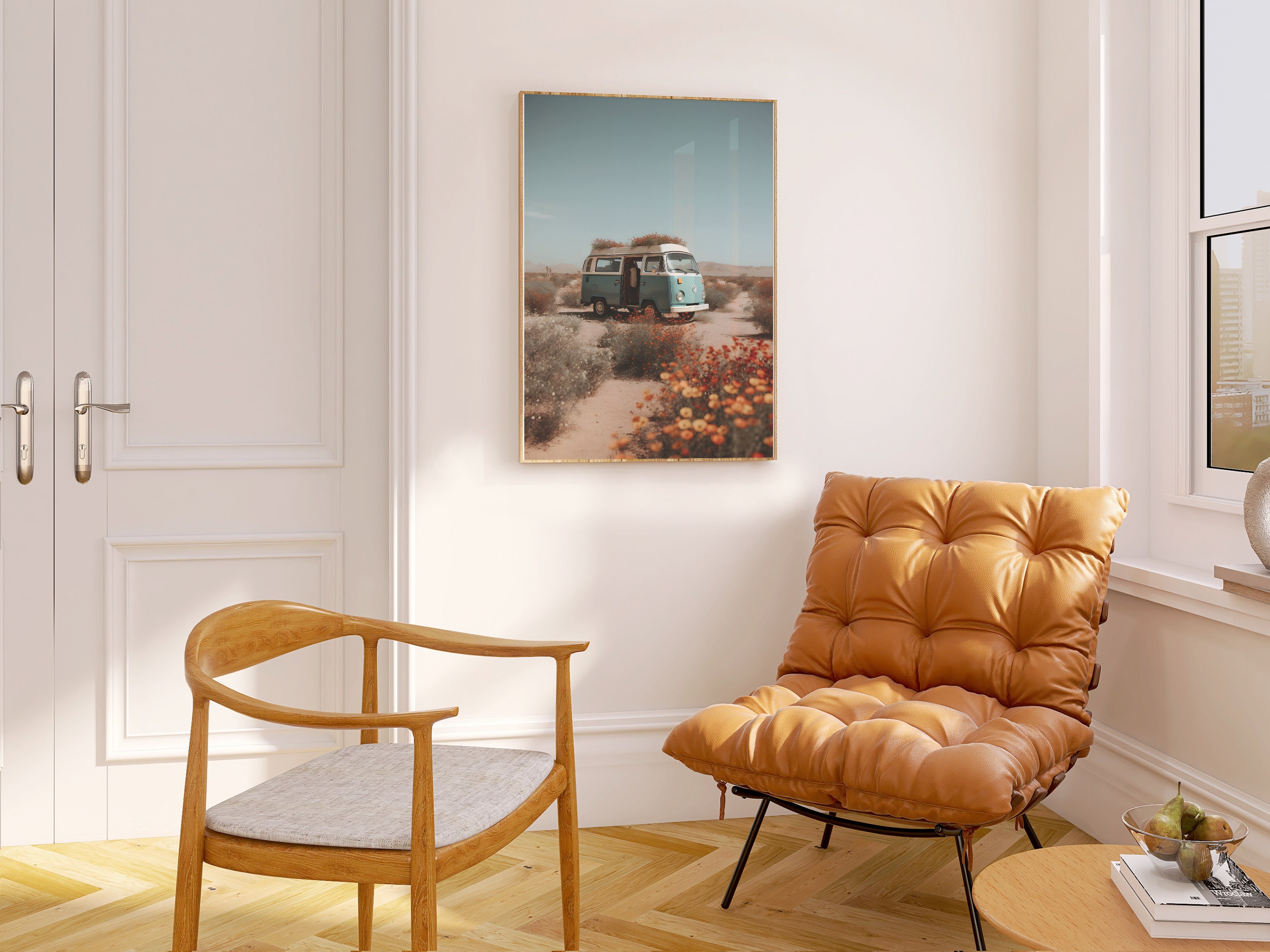 Camper Van Print, Boho Wall Art, Hippie Chic Decor, Retro VW Bus Print ...