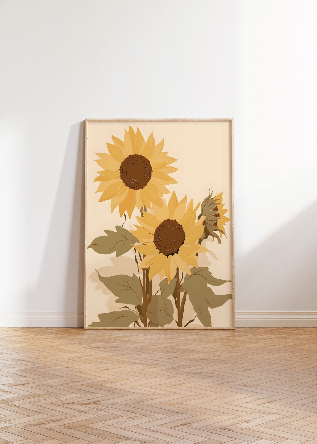 Sunflower Printable Wall Art, Minimalistic Sunflower Print, Sunflowers ...