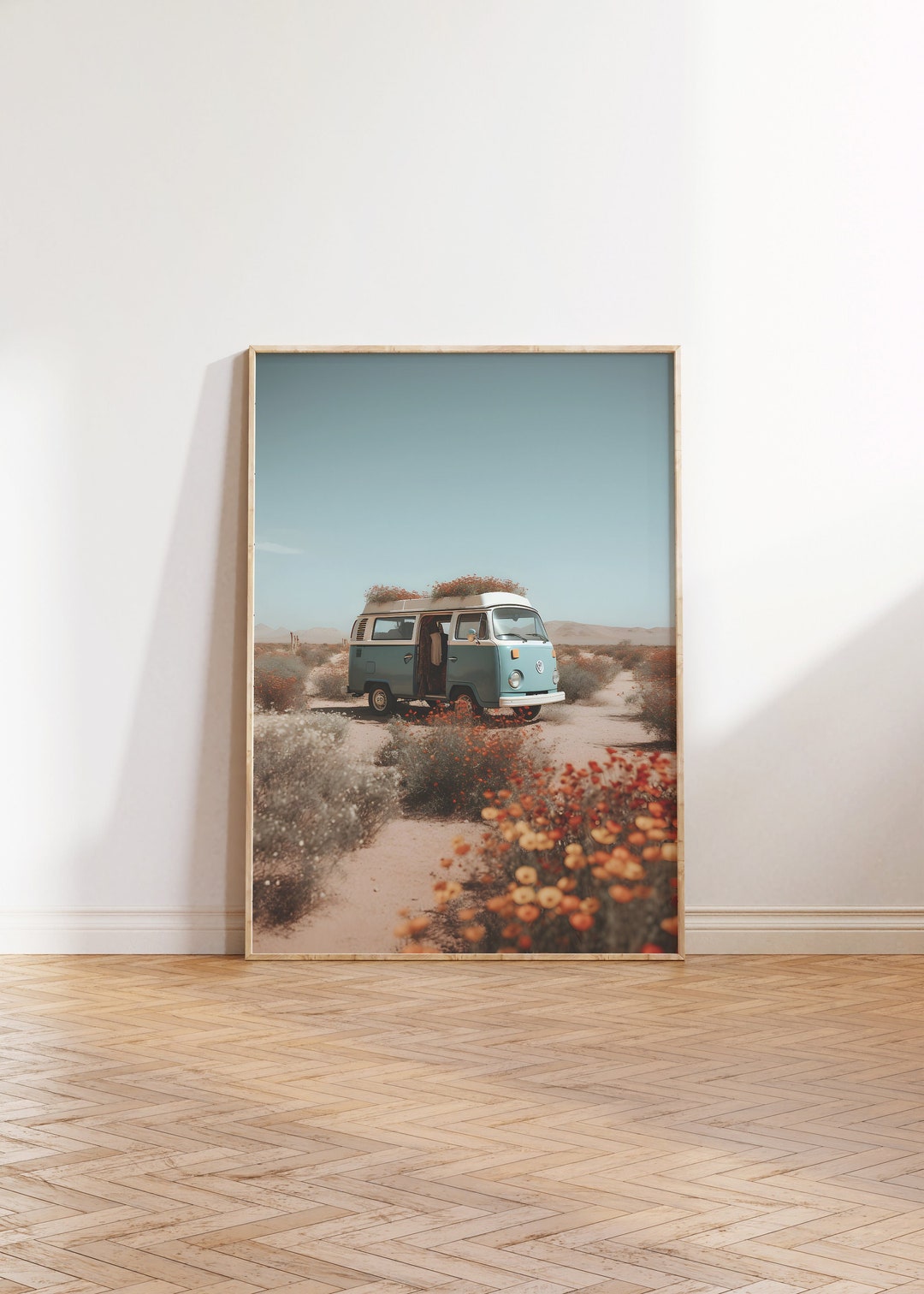 Camper Van Print, Boho Wall Art, Hippie Chic Decor, Retro VW Bus Print ...