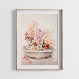 Floral Bathroom Print, Set of 4 Botanical Bathroom Prints, WC Poster ...