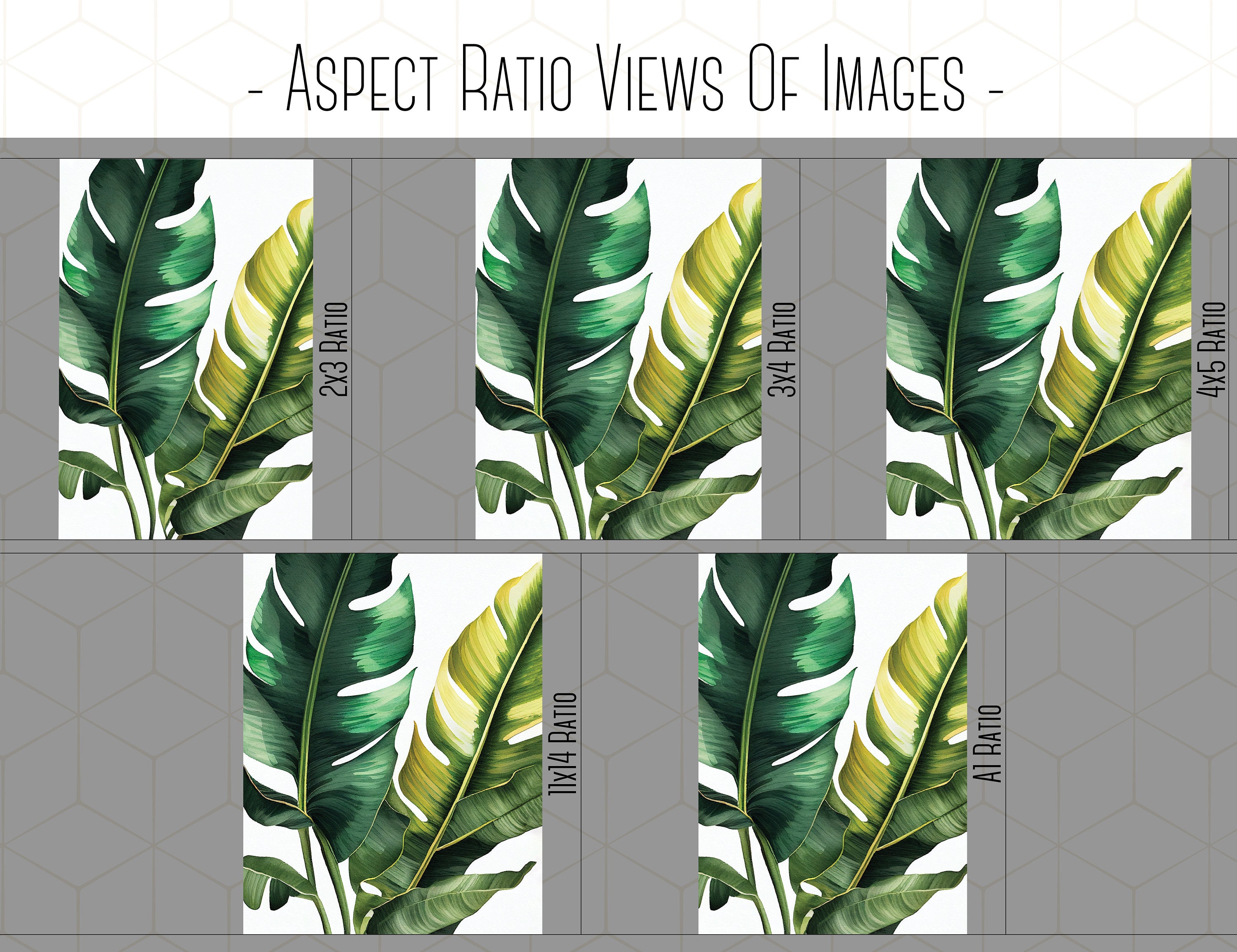 Banana Leaves Print Watercolor Printable Wall Art Bathroom - Etsy