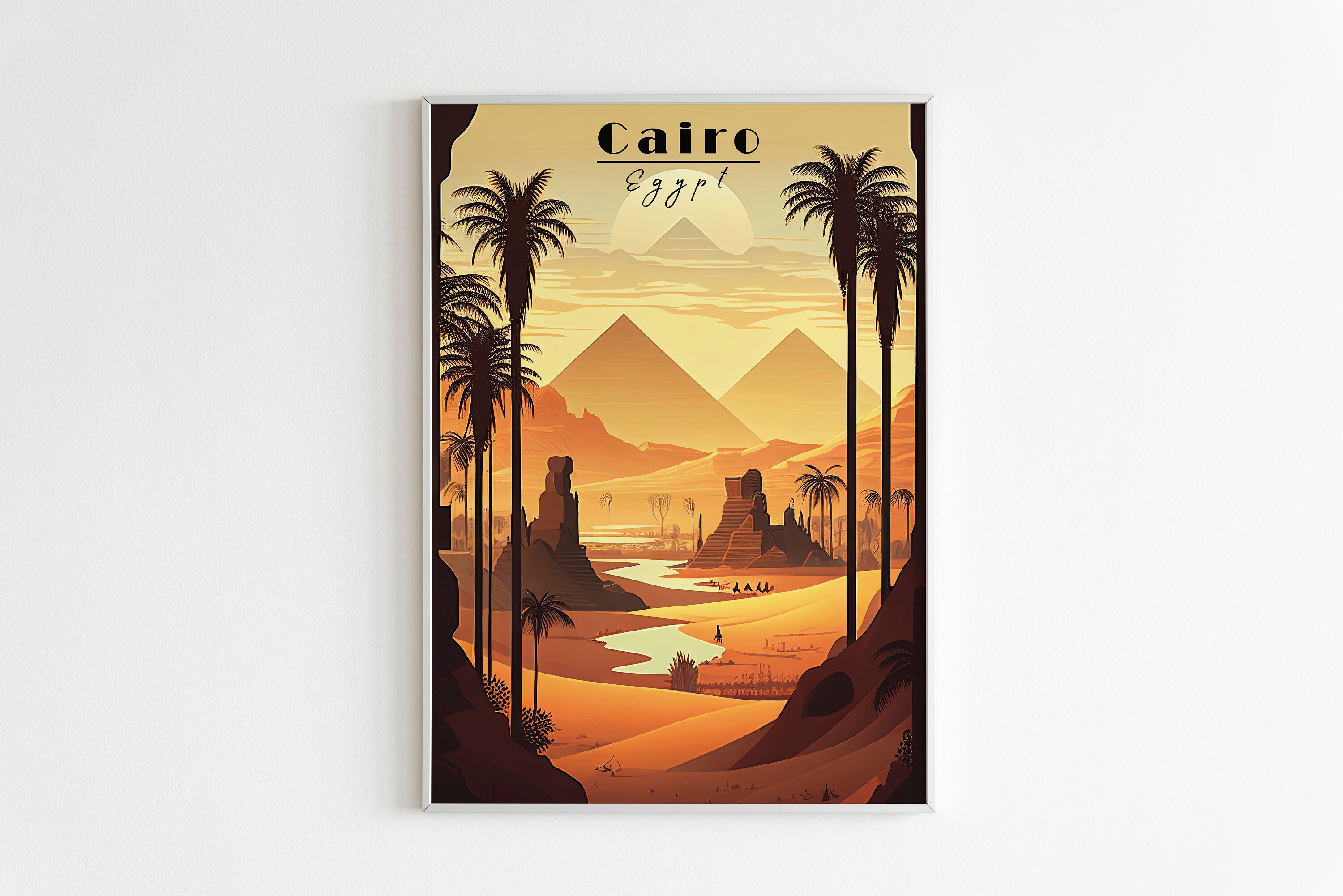 Egypt Travel Poster Cairo Wall Art Print Printable Poster - Etsy