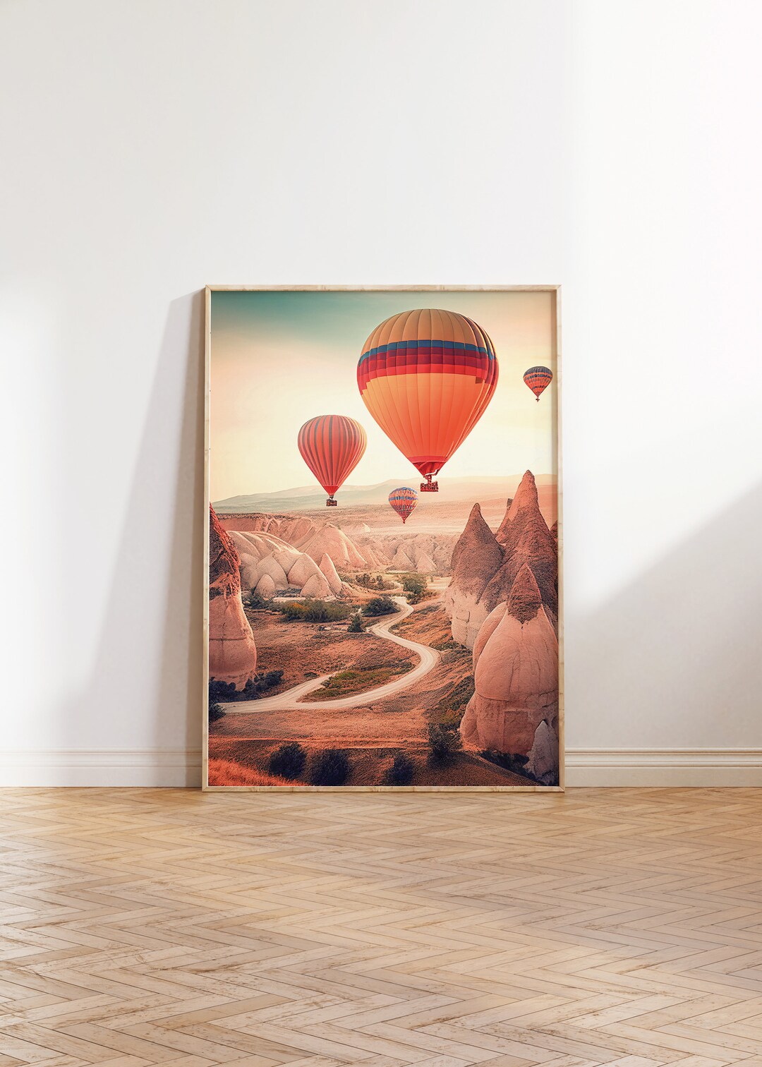 Hot Air Balloon Print, Printable Wall Art, Turkey Wall Decor, Mountain ...