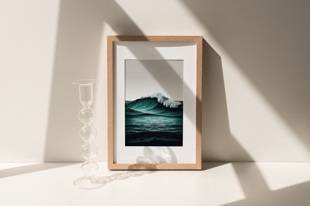 Ocean Print Wave Digital Wall Art Minimalistic Waves Crashing Wave ...