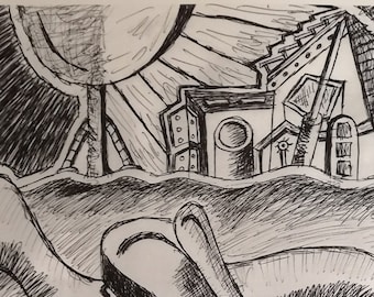 Biro A3 Hand-drawn Original Artwork Unframed - Etsy