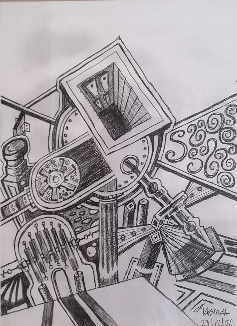 Biro A3 Hand-drawn Original Artwork Unframed - Etsy