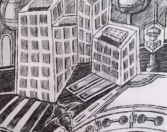 Biro A3 Hand-drawn Original Artwork Unframed - Etsy