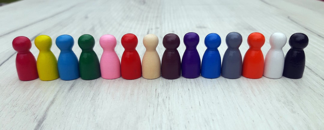Wooden Pawn, Board Tokens, Set of 14 Colors - Etsy