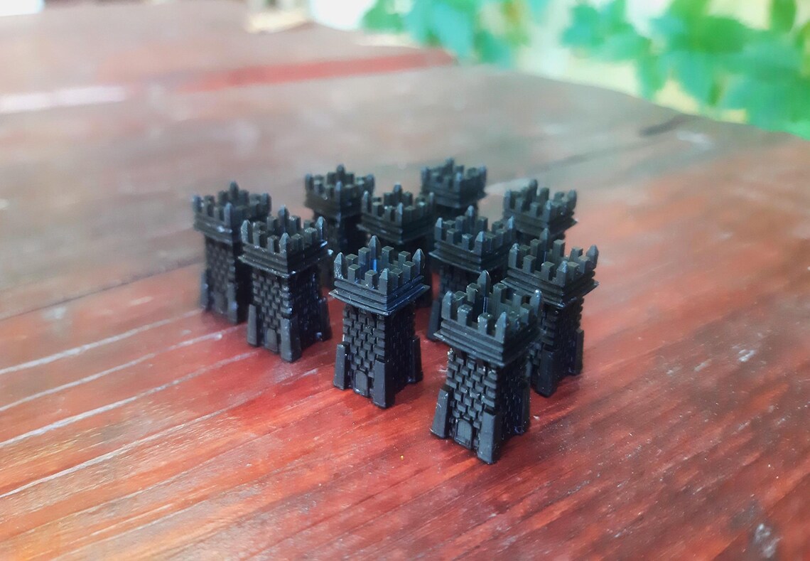 Tower Token, Game Board Token, Set of 10 Towers - Etsy