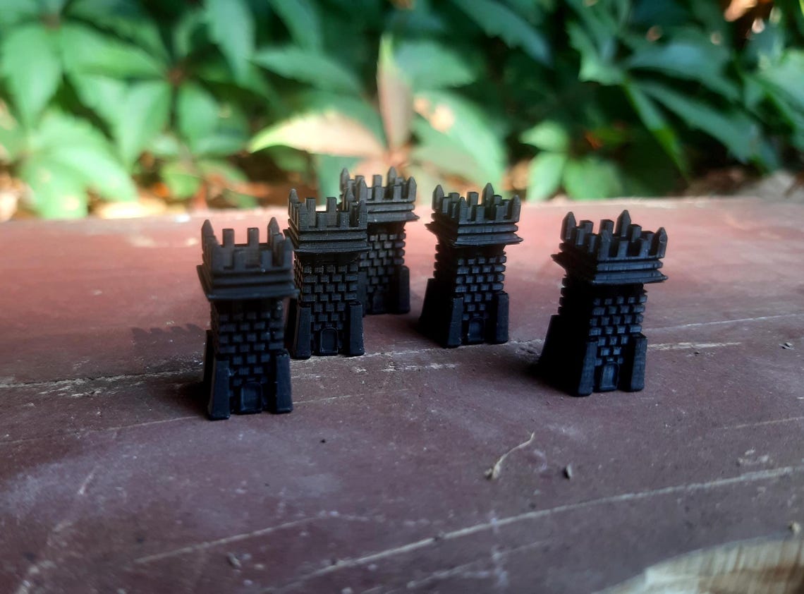 Tower Token, Game Board Token, Set of 10 Towers - Etsy