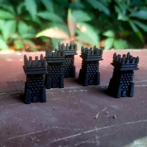 Tower Token, Game Board Token, Set of 10 Towers - Etsy