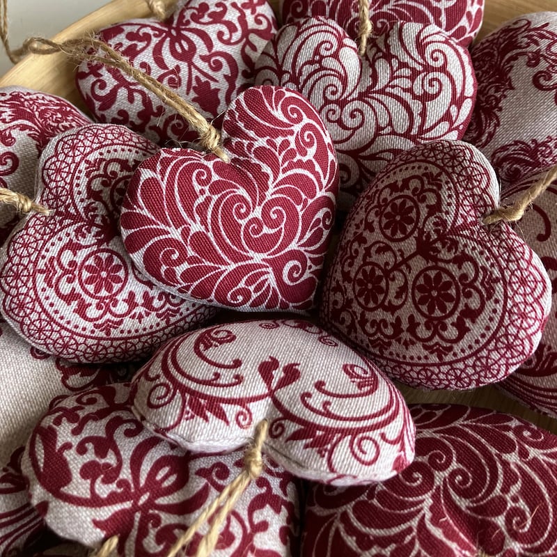 Hanging Fabric Hearts - Etsy
