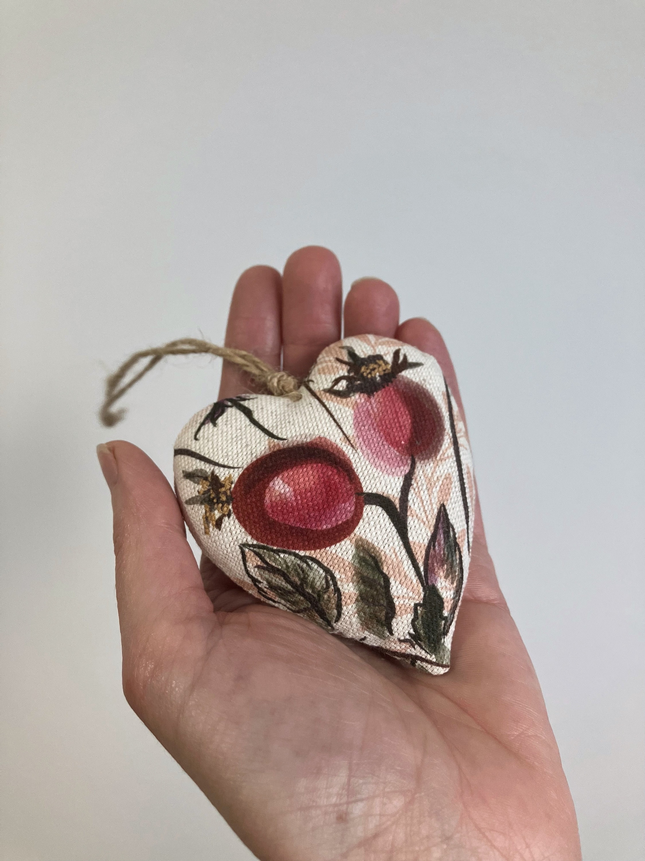 Fabric Hanging Hearts Sewn From Rose Hip Fabric - Etsy