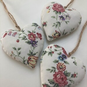 Fabric Hanging Hearts Sewn From Floral Fabric - Etsy