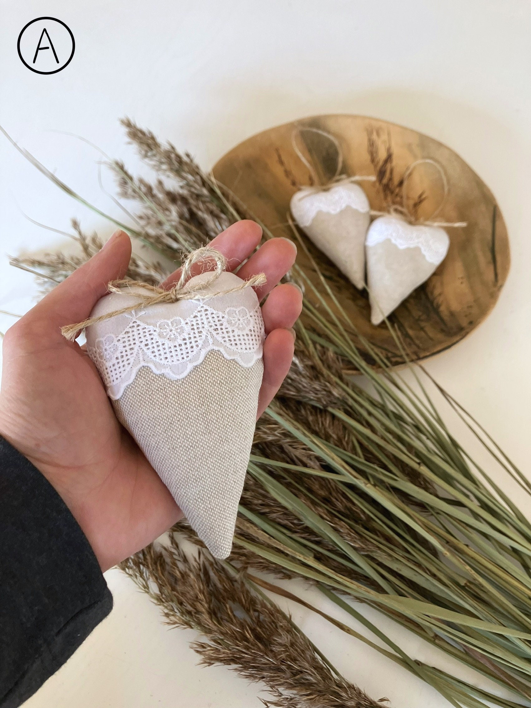 Decorative Fabric Hanging Heart With Lace - Etsy