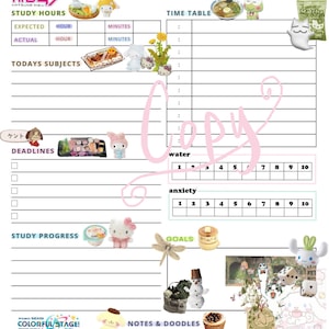 Cute Printable Digital Study Planner - Etsy