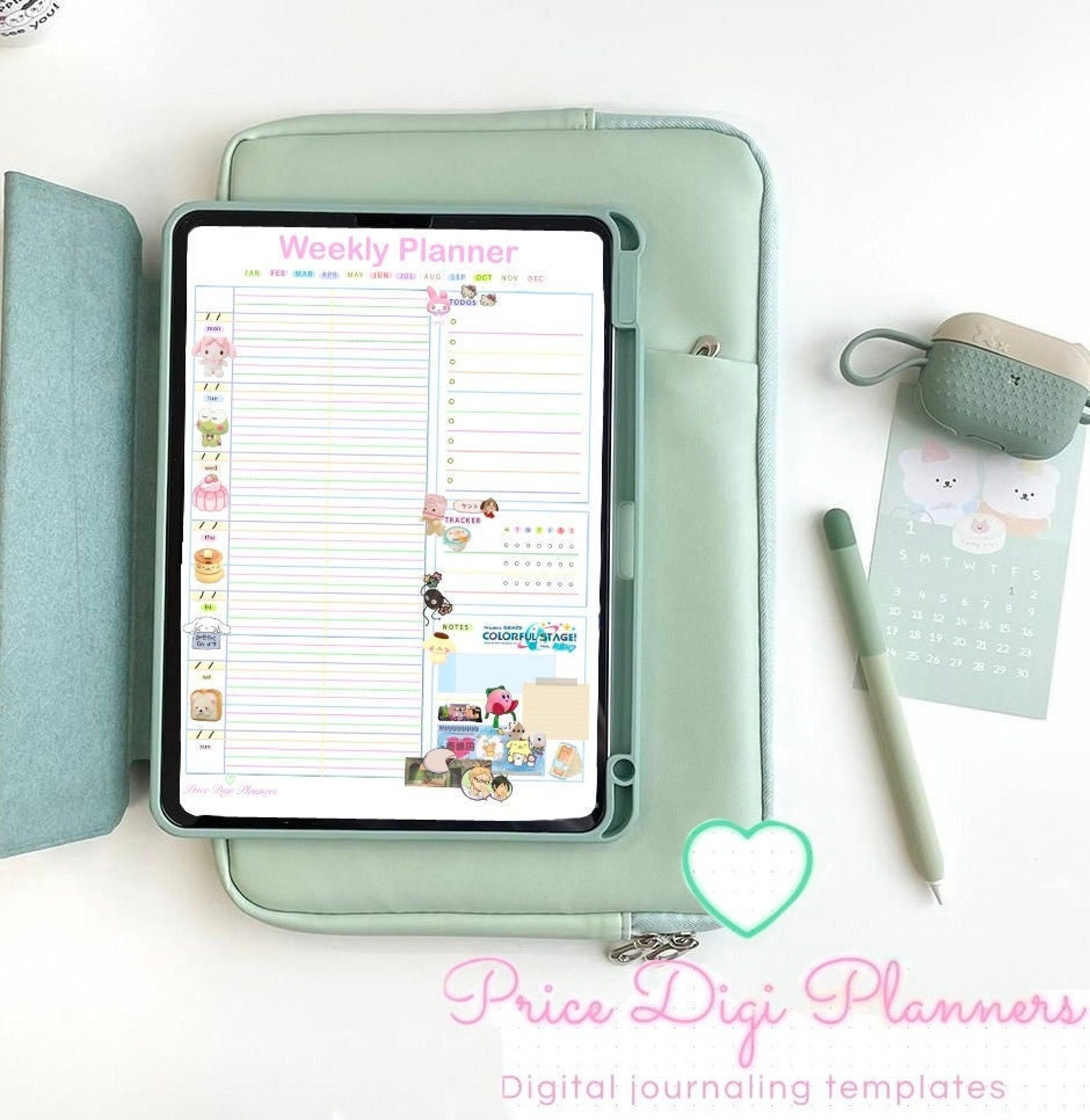Cute Printable Digital Weekly Planner - Etsy